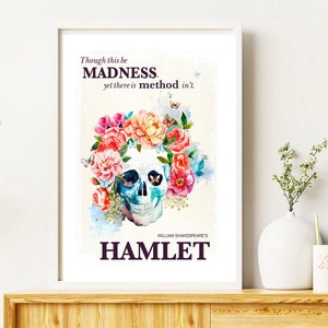 Hamlet Poster, Shakespeare Poster, Shakespeare Quote, Shakespeare Wall ...