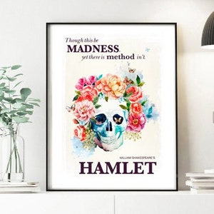 Hamlet Poster, Shakespeare Poster, Shakespeare Quote, Shakespeare Wall ...