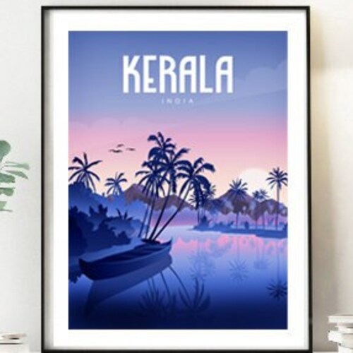 Kerala Poster Kerala Wall Art Kerala Travel Poster India - Etsy