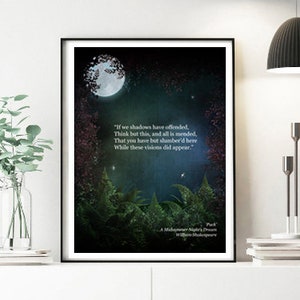 A Midsummer Night's Dream, Shakespeare Poster, Shakespeare Quote ...
