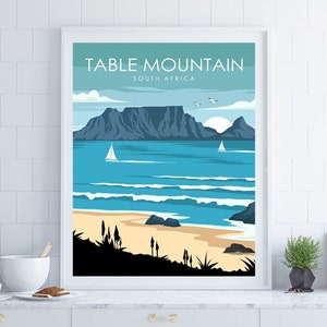 Table Mountain Poster, Cape Town Poster, South Africa Poster, Africa ...