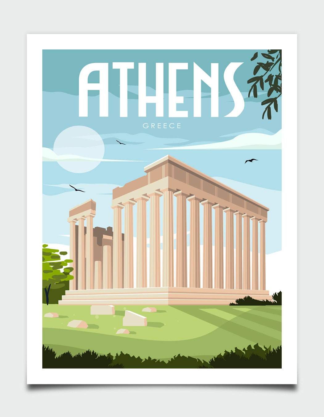 Greece Wall Art Athens Poster Athens Wall Art Living Room - Etsy