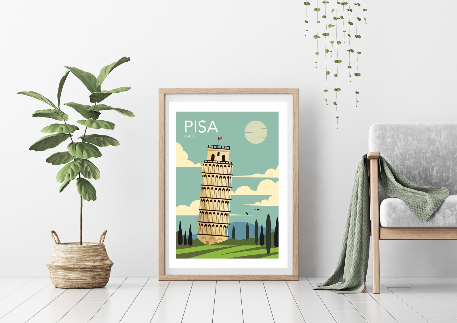 Pisa Travel Poster Retro Pisa Travel Print Pisa Poster - Etsy