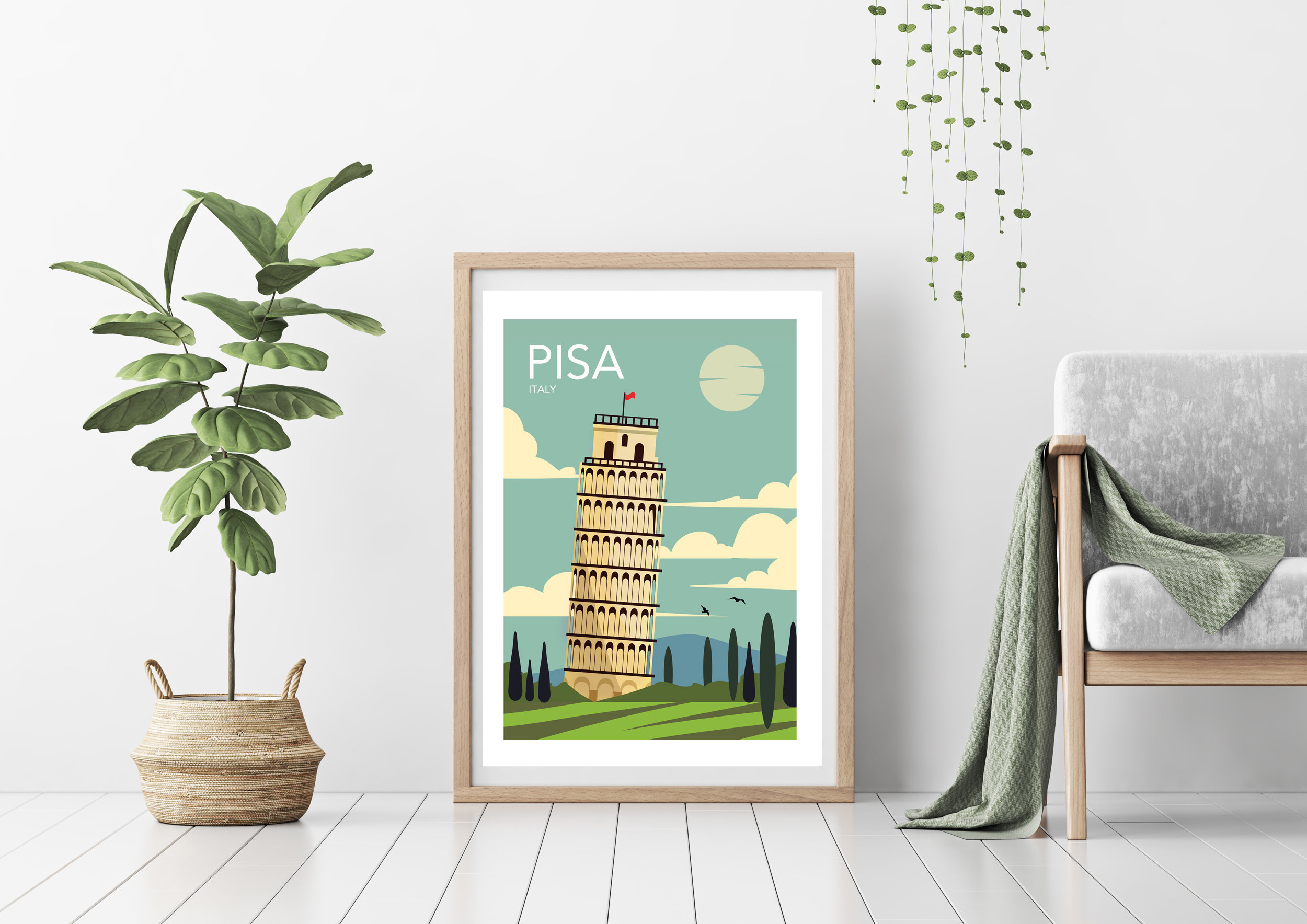 Pisa Travel Poster, Retro Pisa Travel Print, Pisa Poster, Italy Travel ...