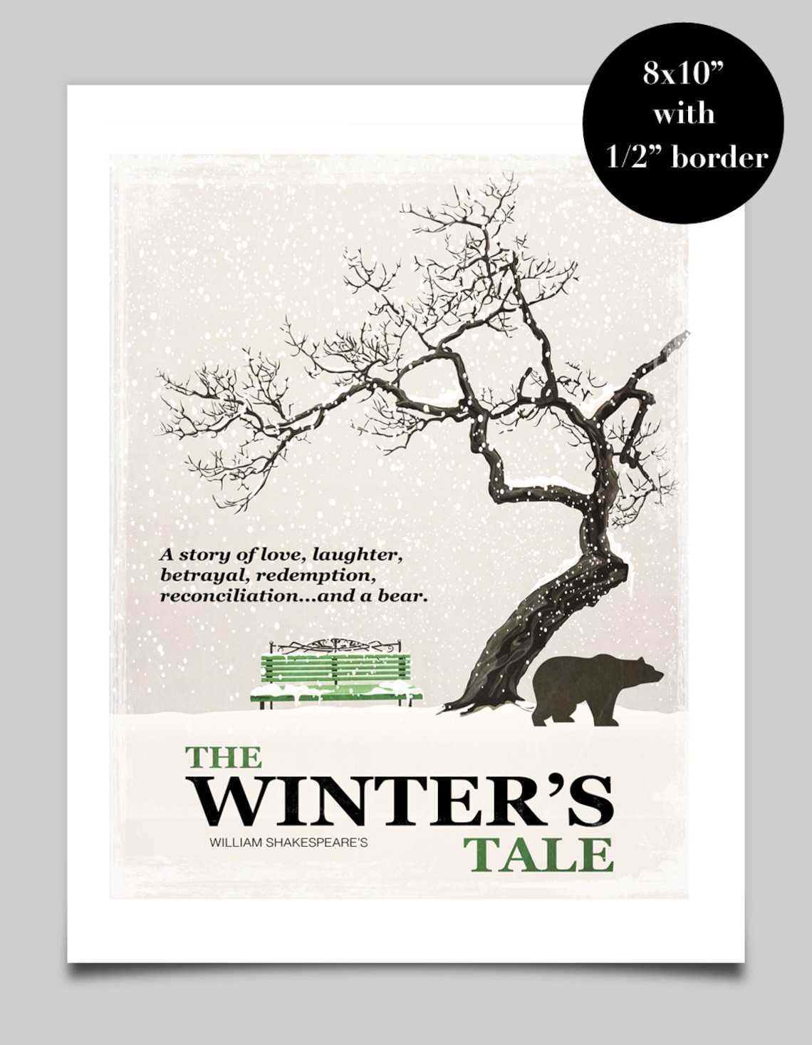 The Winters Tale Shakespeare Poster Literary Quote Literary - Etsy