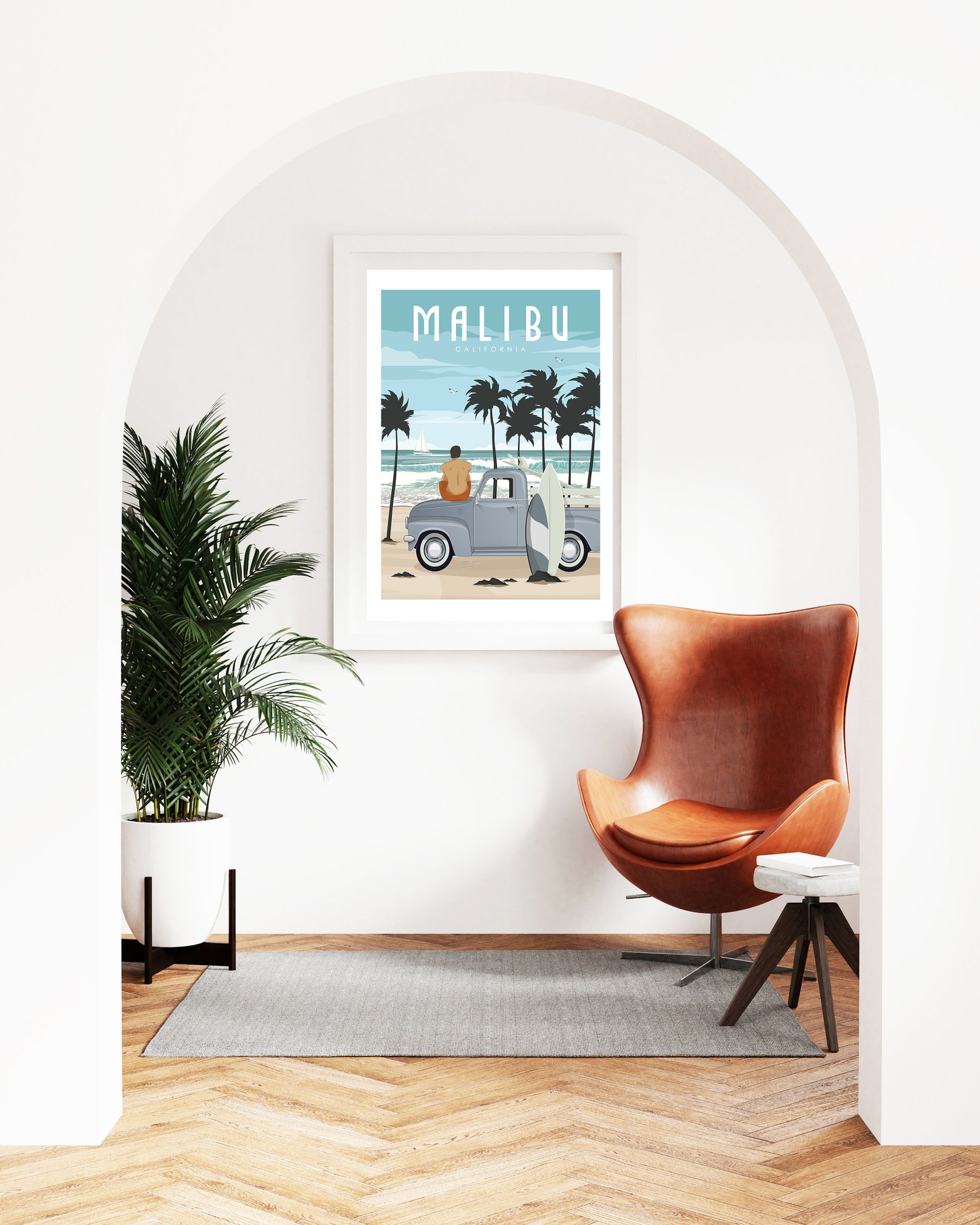 Malibu Poster Malibu Travel Poster California Poster - Etsy
