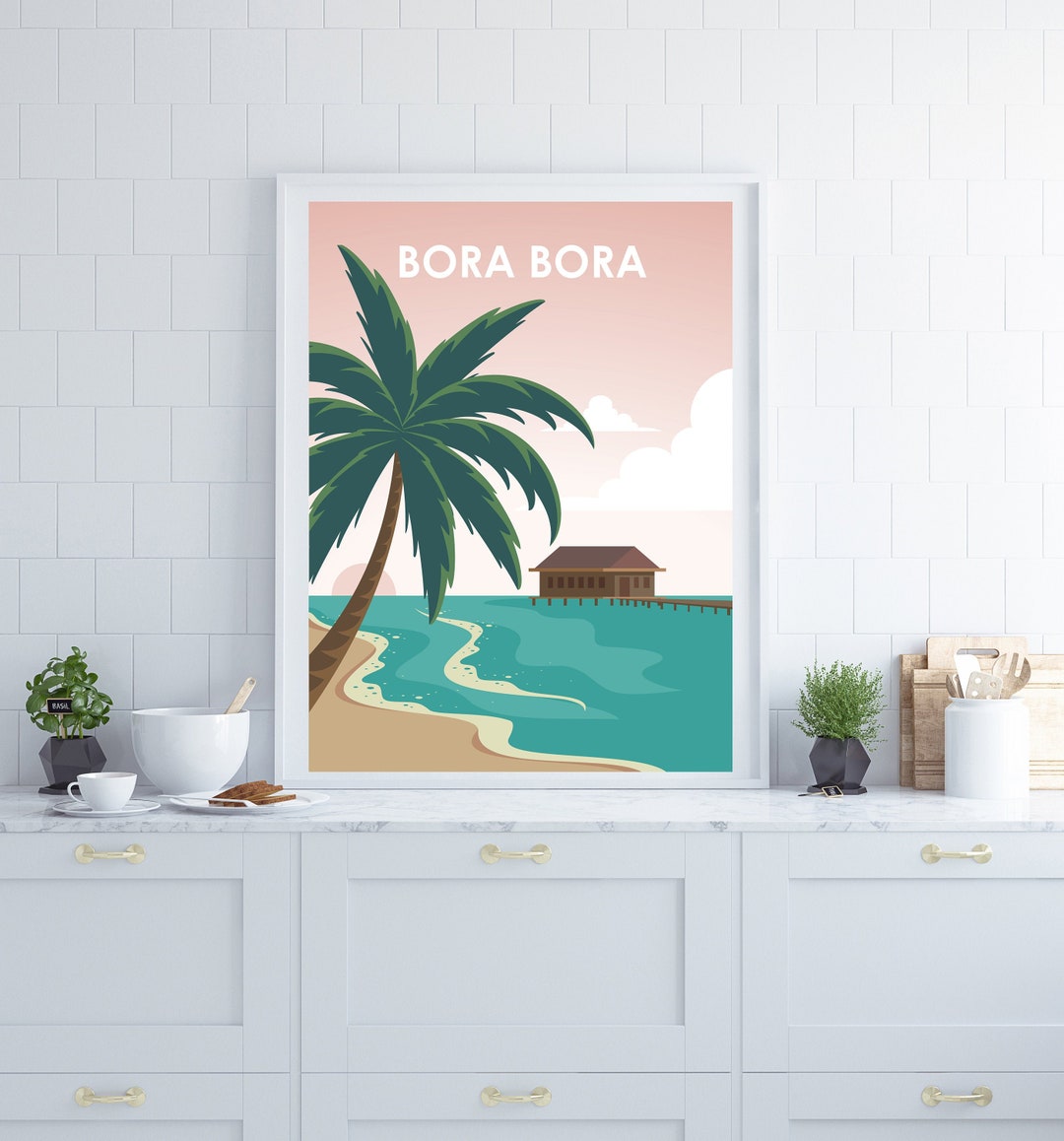 Bora Bora Print, Bora Bora Travel Poster, Retro Bora Bora Print, Travel ...