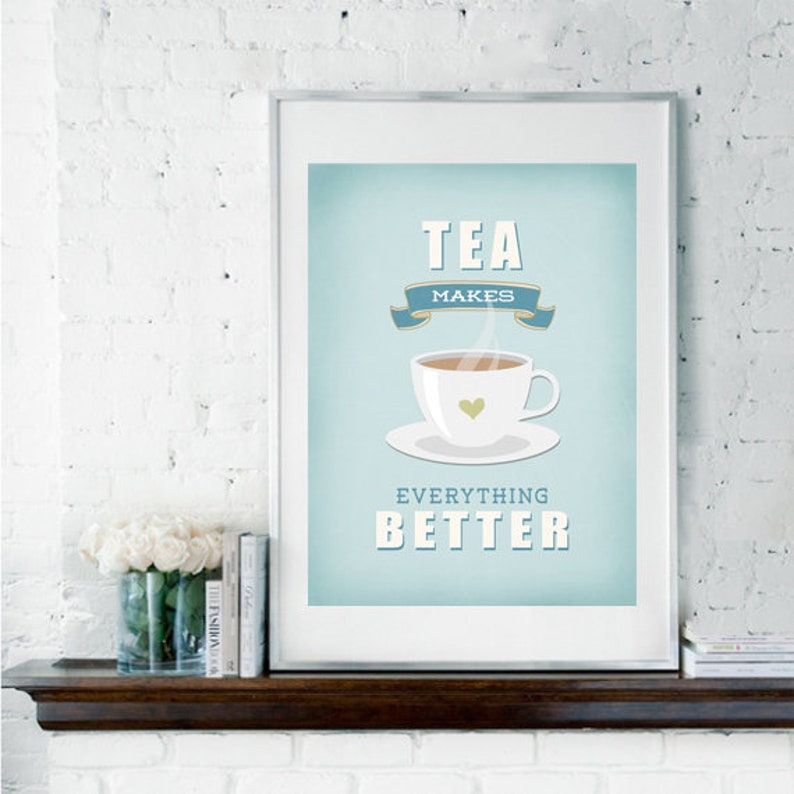 Tea Poster Kitchen Print Kitchen Decor Tea Print Kitchen - Etsy UK