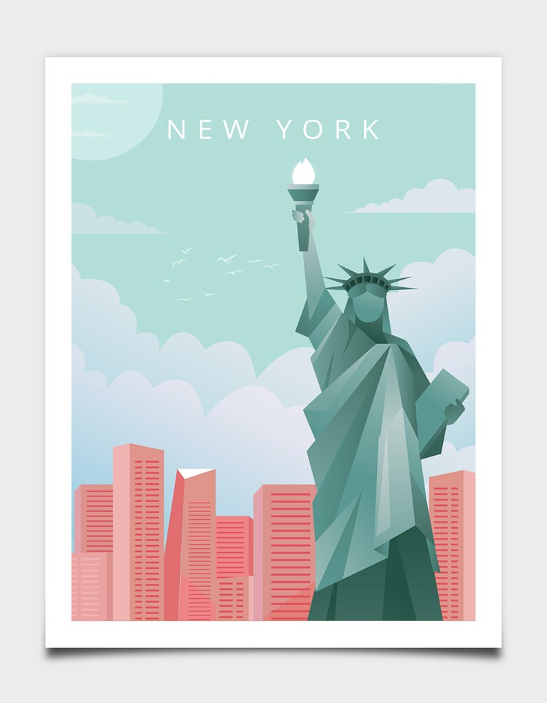 New York Poster Manhattan Poster New York Gift Travel - Etsy UK