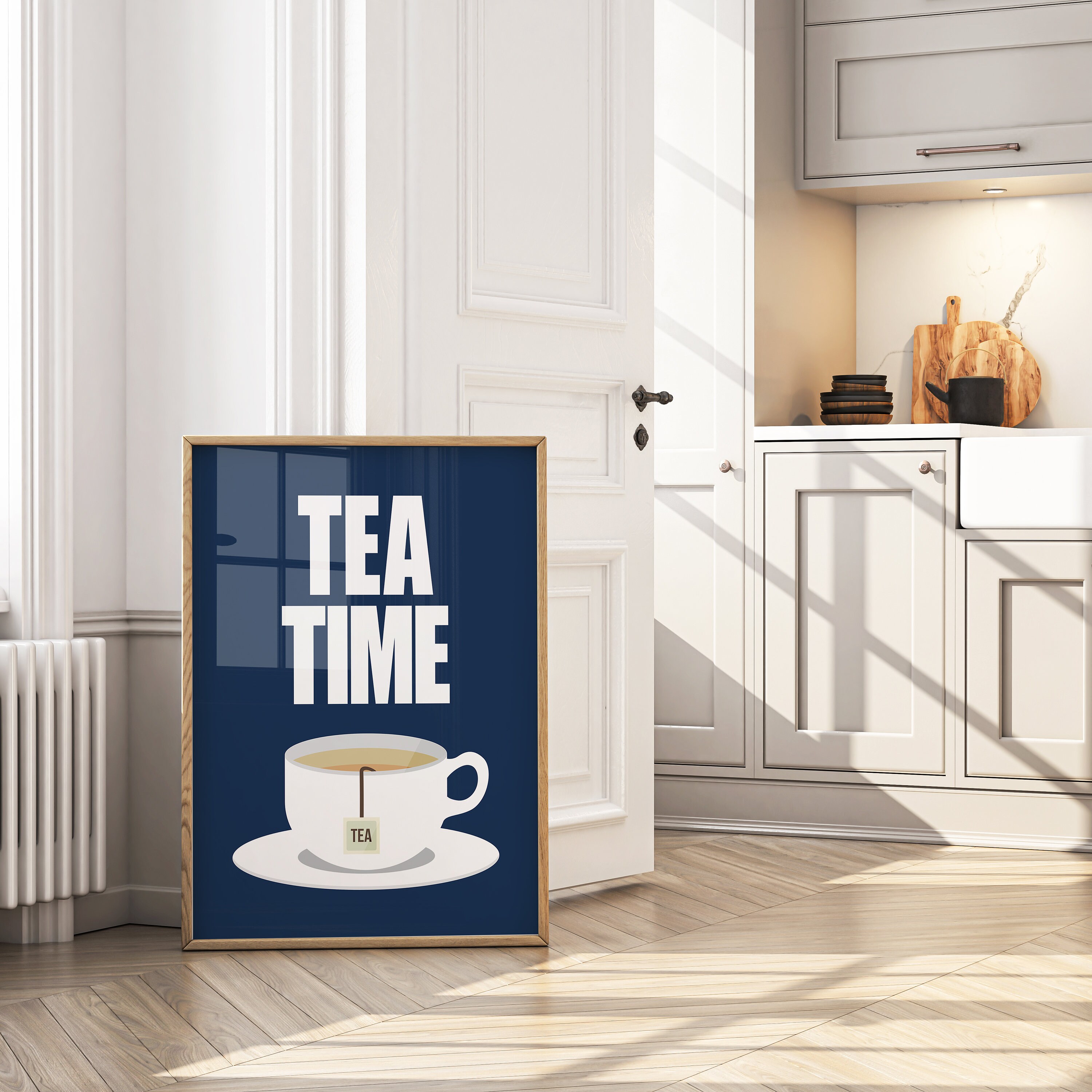 Tea Poster, Kitchen Wall Art, Drinks Poster, Tea Wall Art, Navy Decor ...