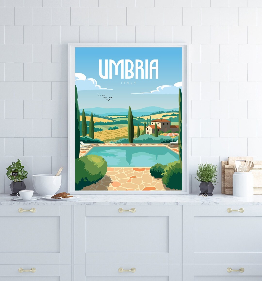 Italy Travel Poster, Umbria Wall Art, Umbria Poster, Travel Poster ...