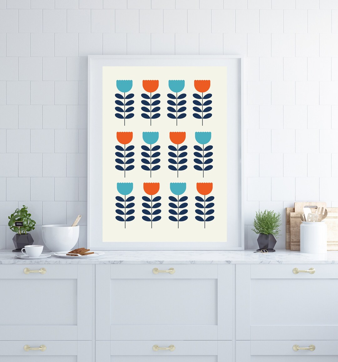 Mid Century Modern Art, Kitchen Wall Sign, Mid Century Wall Art, Retro ...