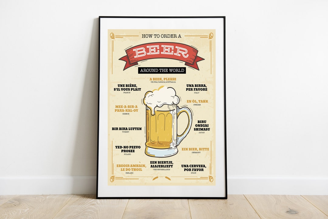 Beer Poster, Alcohol Poster, Wall Art Man, Gift for Beer Lover, Man ...