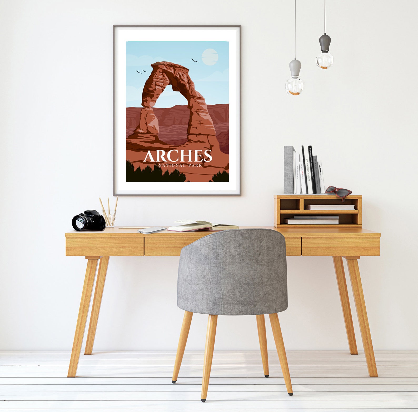 Utah Travel Poster Arches National Park Poster National Park | Etsy