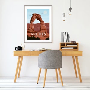 Utah Travel Poster, Arches National Park Poster, National Park Poster ...