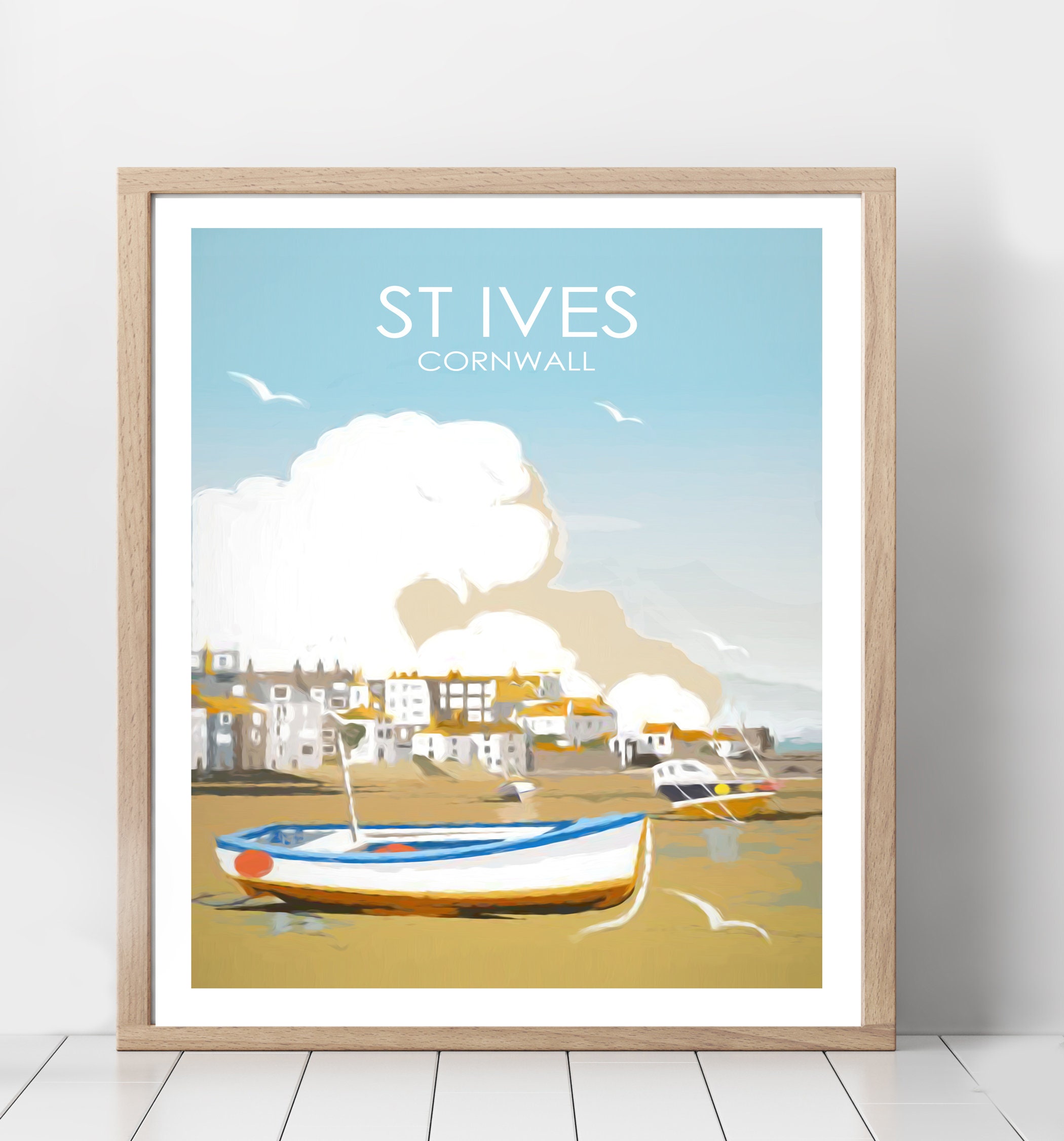 St Ives Poster Cornwall Poster Coastal Decor Travel Poster | Etsy