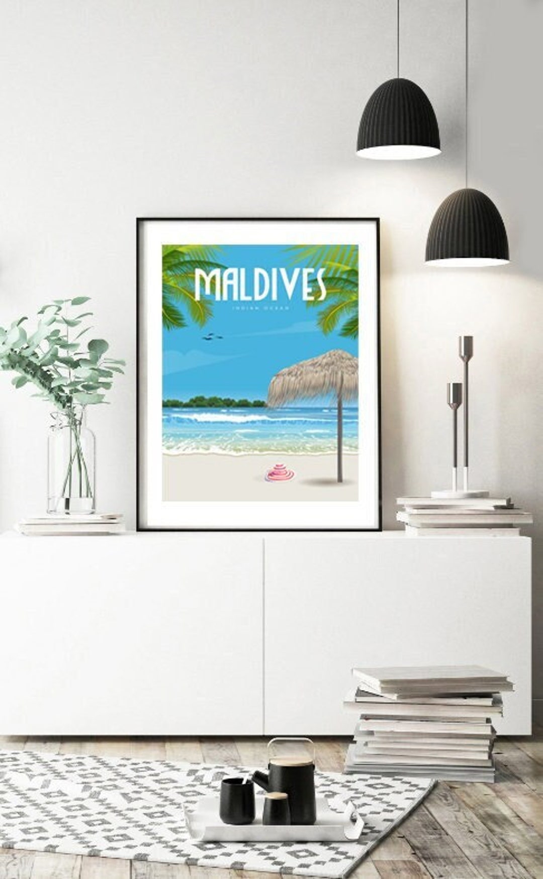 Maldives Poster Maldives Travel Poster Maldives Wall Art - Etsy