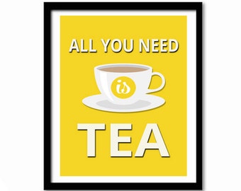 But First Tea Tea Poster Tea Quote Kitchen Print Breakfast | Etsy