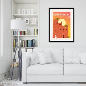 Marrakech Travel Poster Morocco Travel Poster Retro Travel | Etsy