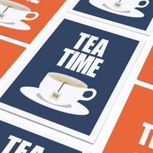 Tea Poster, Kitchen Wall Art, Drinks Poster, Tea Wall Art, Navy Decor ...