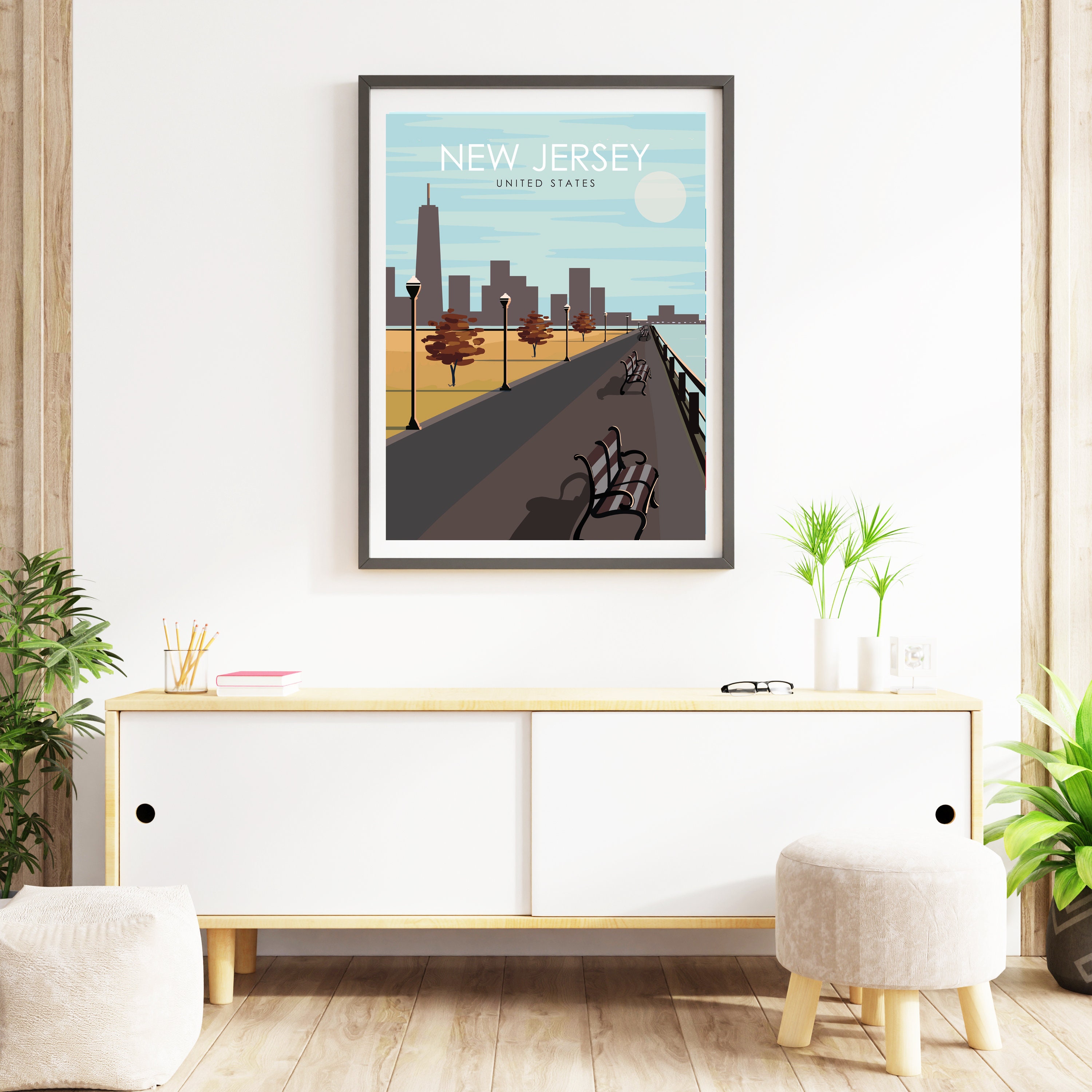 New Jersey Poster, New York Poster, New Jersey Travel Print, New York ...