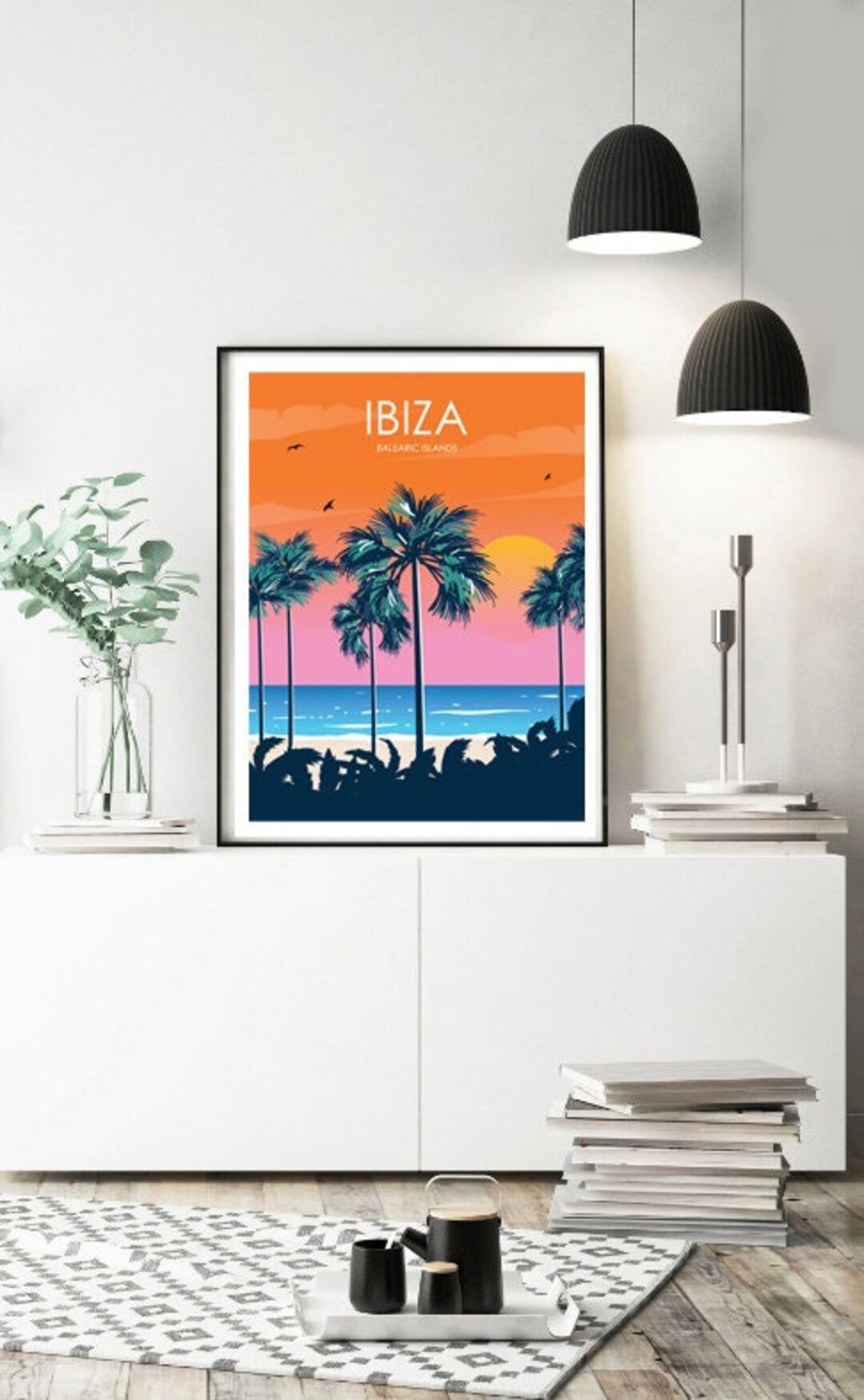 Ibiza Travel Poster, Retro Travel Poster, Travel Poster, Travel Gift, Ibiza Gift, Wedding Gift ...