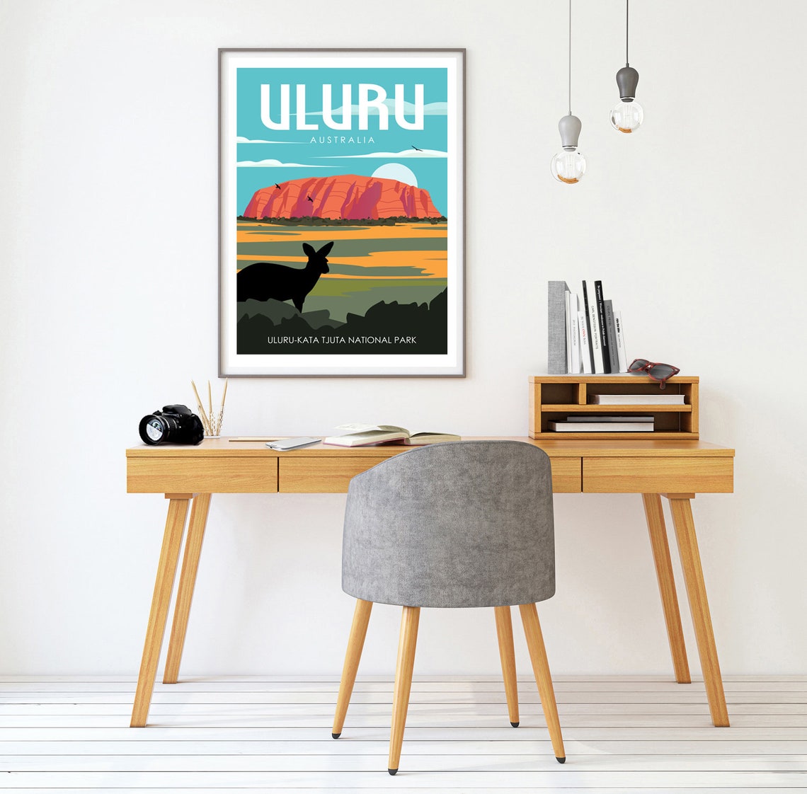 Uluru Travel Poster, Ayers Rock Travel Poster, Australia Wall Art ...