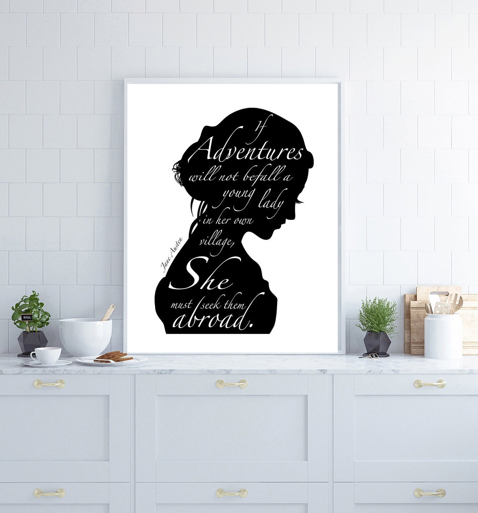 Jane Austen Quote, Inspirational Quote, Literary Print, Black & White ...