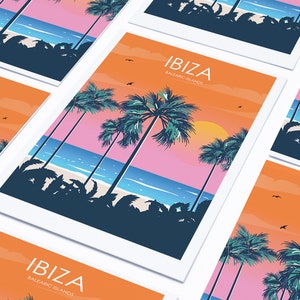 Ibiza Travel Poster, Retro Travel Poster, Travel Poster, Travel Gift, Ibiza Gift, Wedding Gift ...
