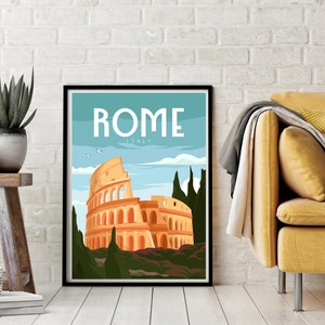Rome Poster, Rome Travel Poster, Italy Poster, Retro Poster, Retro ...