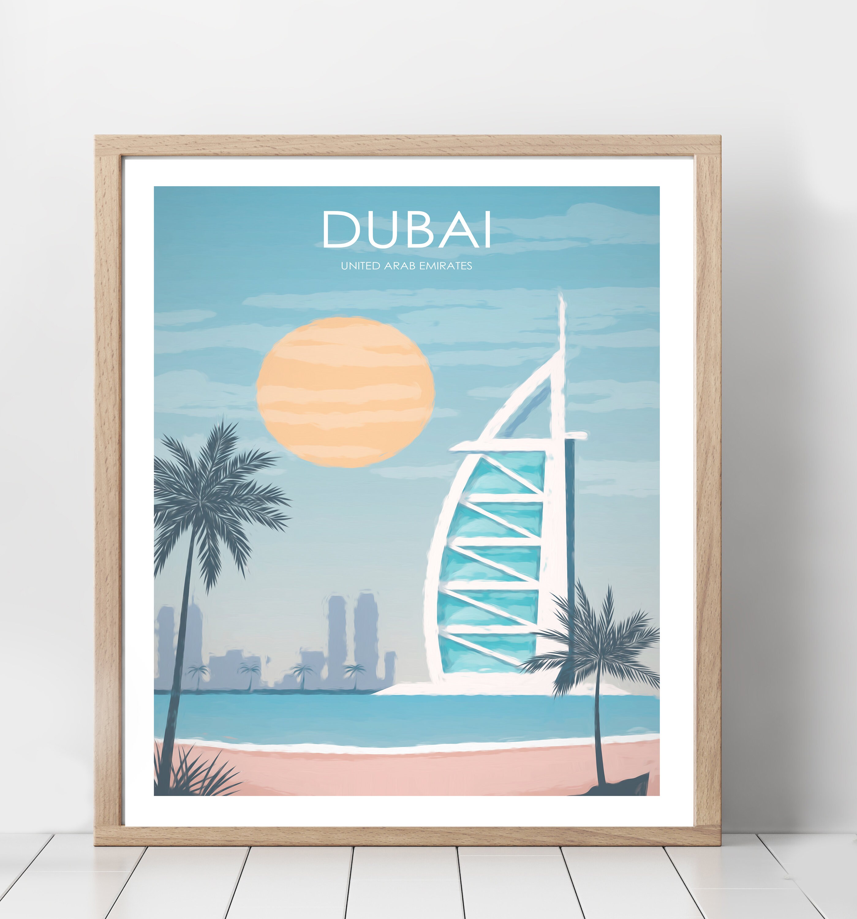 Retro Dubai Travel Print Dubai Poster Saudi Arabia Poster | Etsy