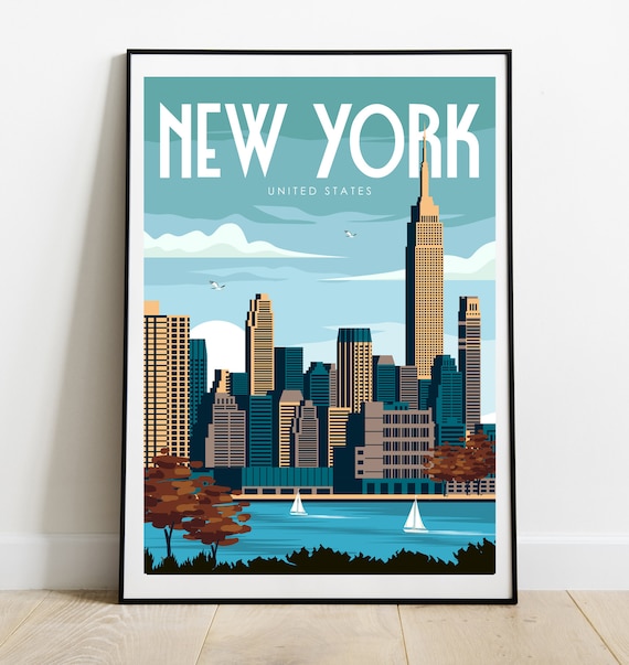 Manhattan art New York skyline illustration made with flowers and ...