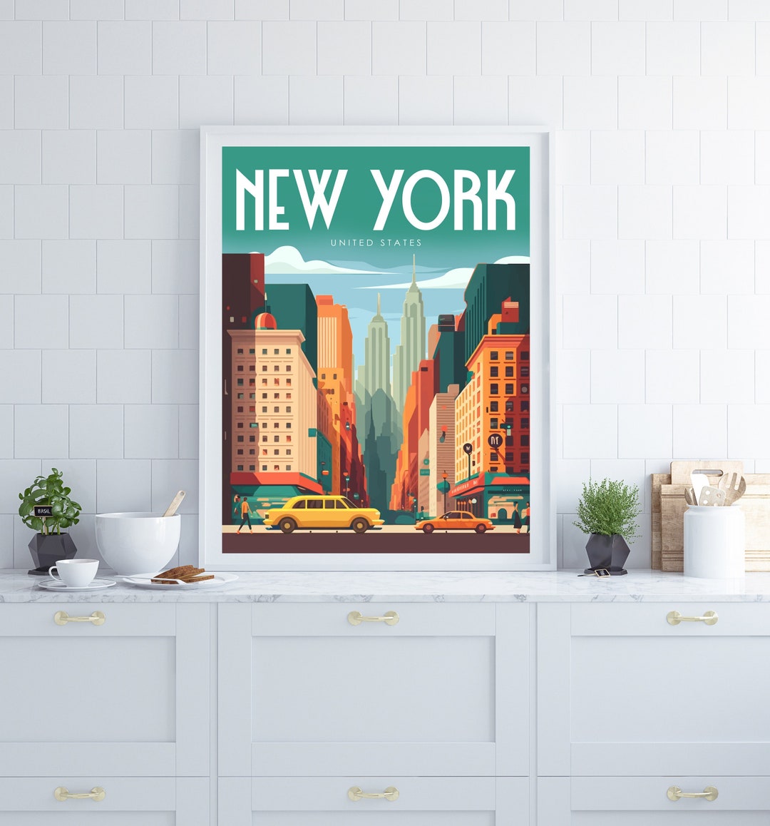 New York Poster, New York Travel Poster, Travel Wall Art, Retro Wall ...