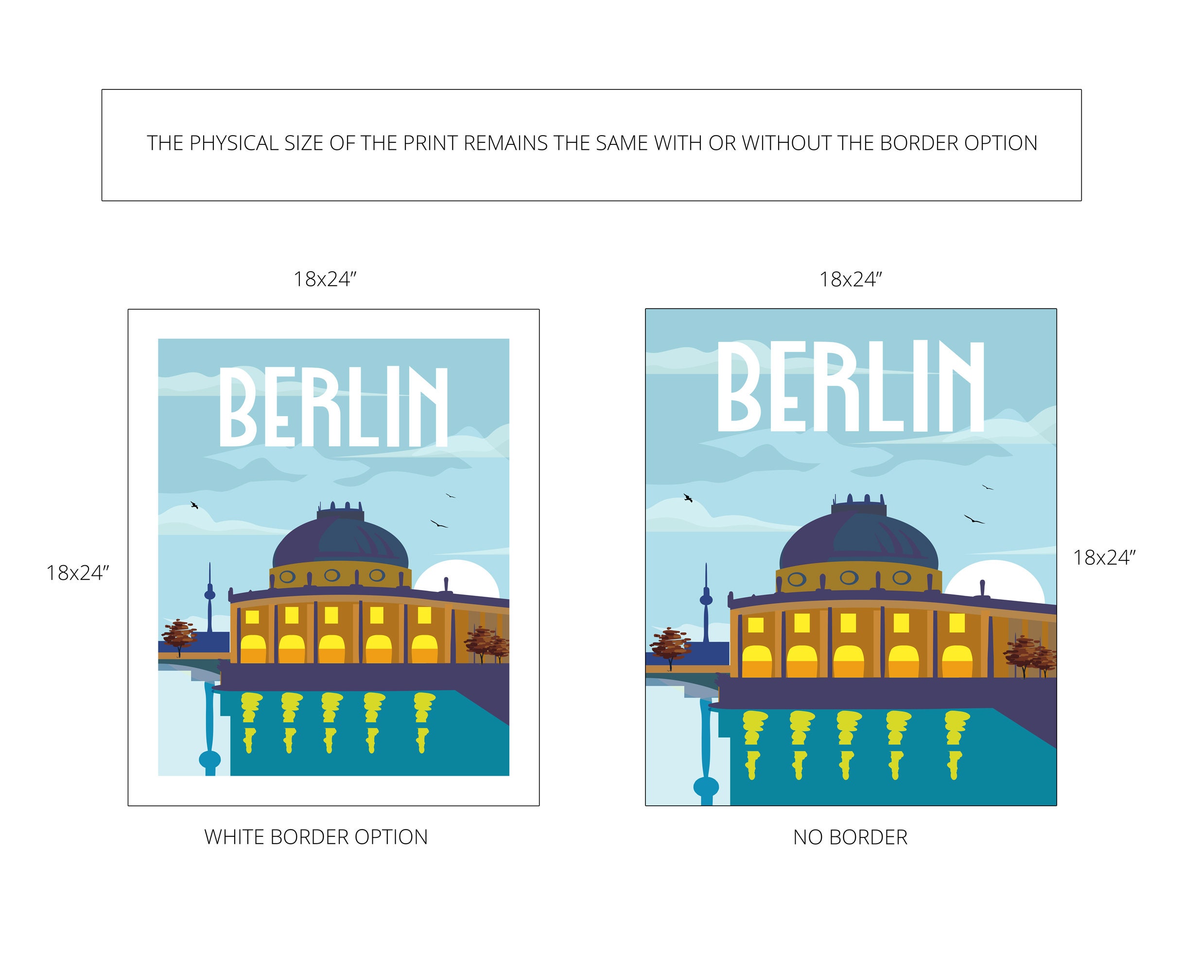 Berlin Poster Berlin Wall Art Berlin Travel Poster Germany | Etsy