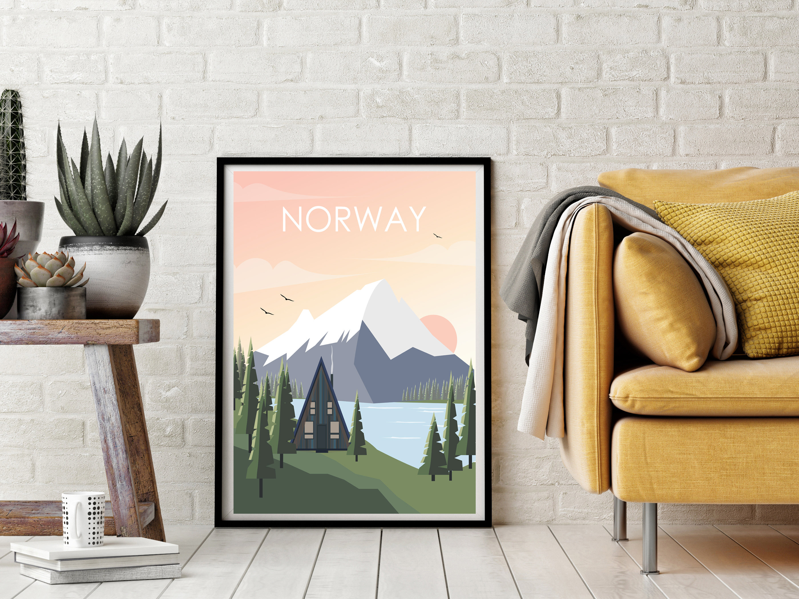 Norway Poster Retro Poster Norway Wall Art Retro Travel | Etsy