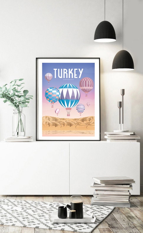 Turkey Poster Turkey Wall Art Turkey Travel Poster | Etsy