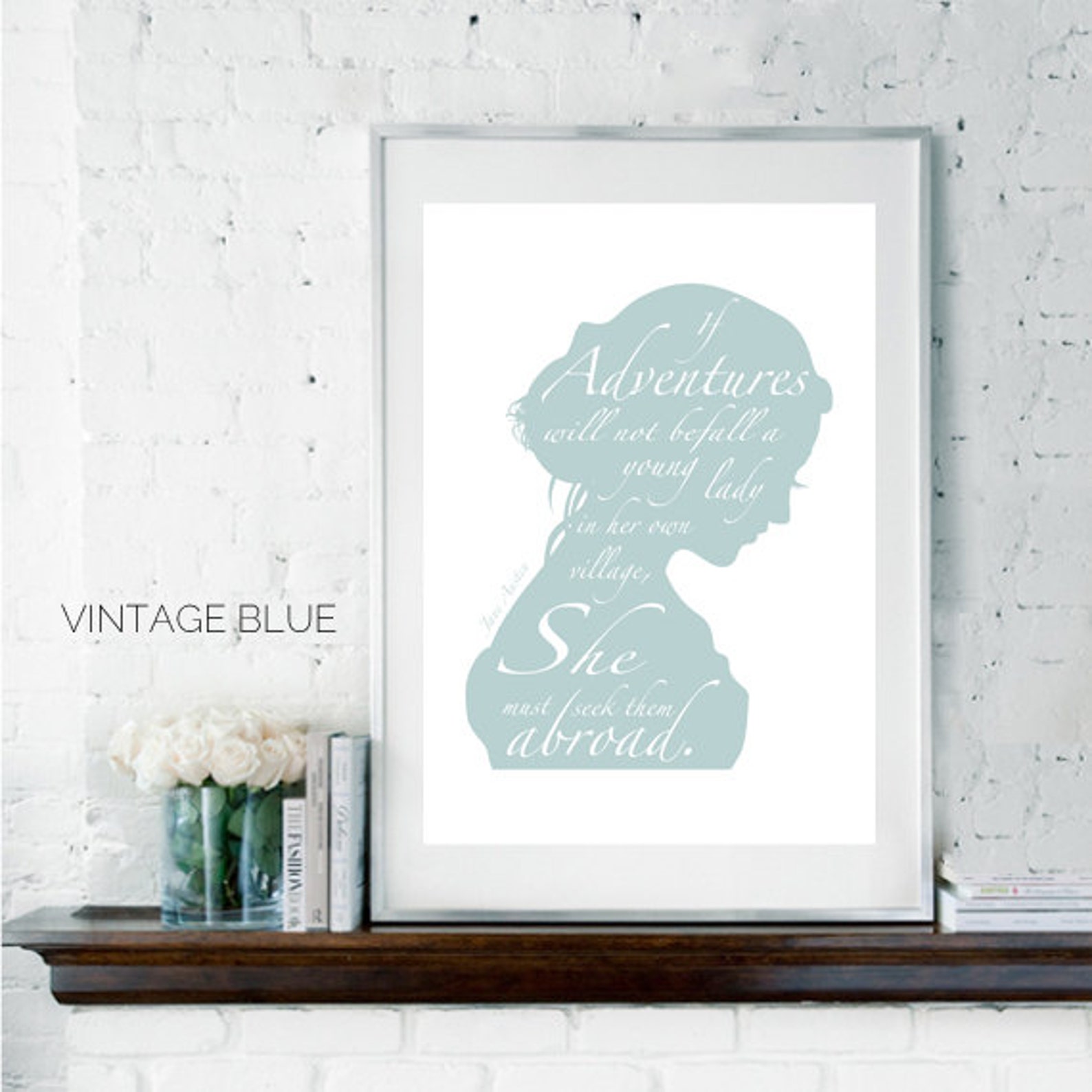 Jane Austen Quote, Inspirational Quote, Literary Print, Dorm Room Decor ...