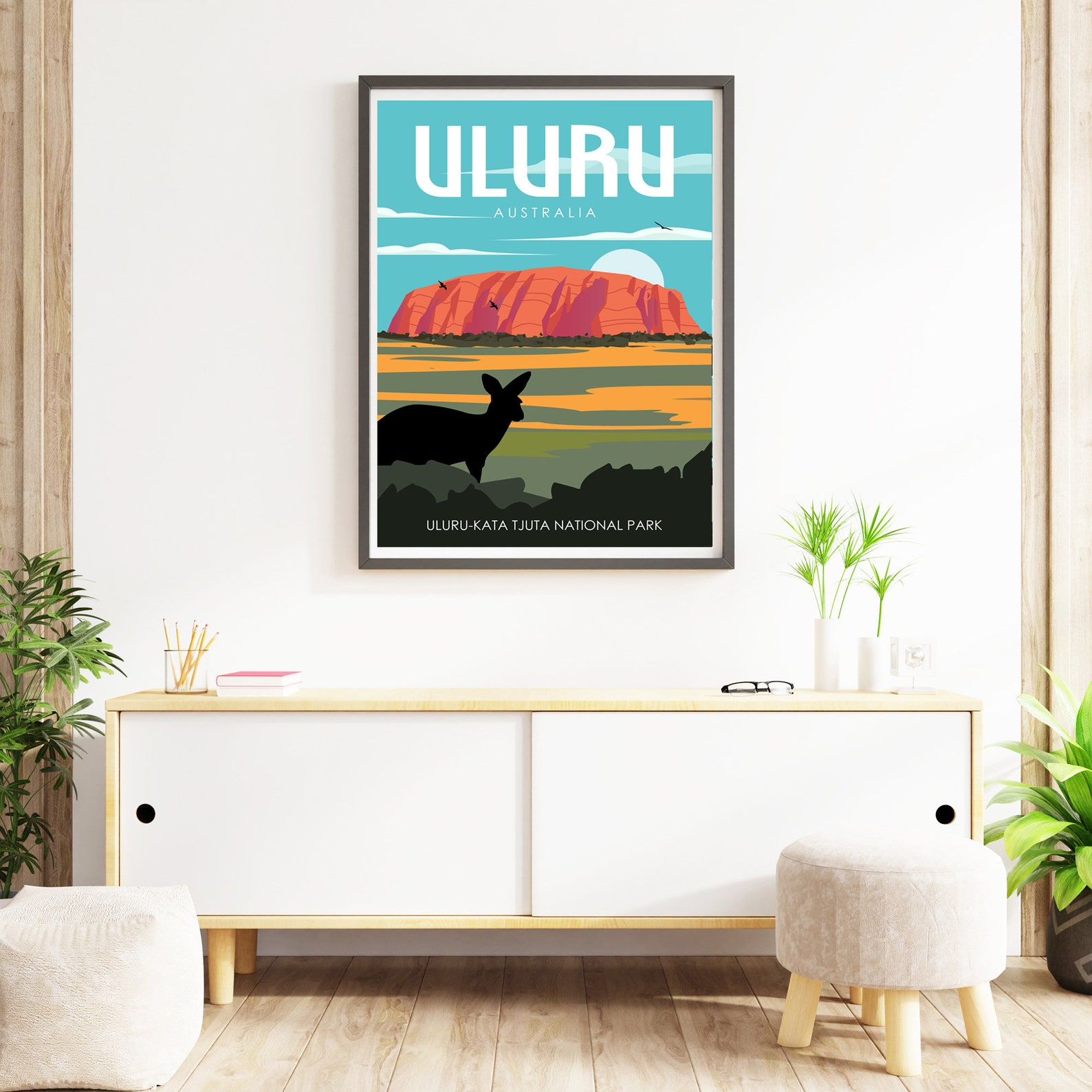Uluru Travel Poster, Ayers Rock Travel Poster, Australia Wall Art ...