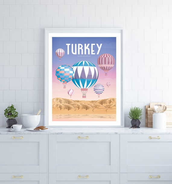 Turkey Poster Turkey Wall Art Turkey Travel Poster | Etsy