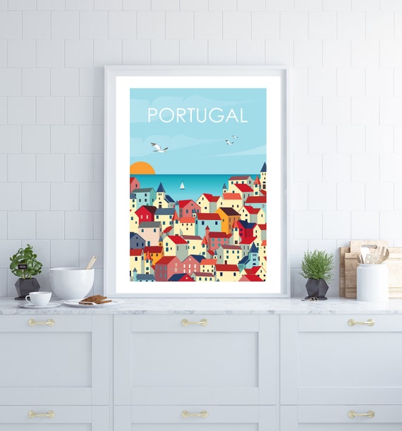 Portugal Travel Poster Lisbon Poster Retro Travel Poster | Etsy