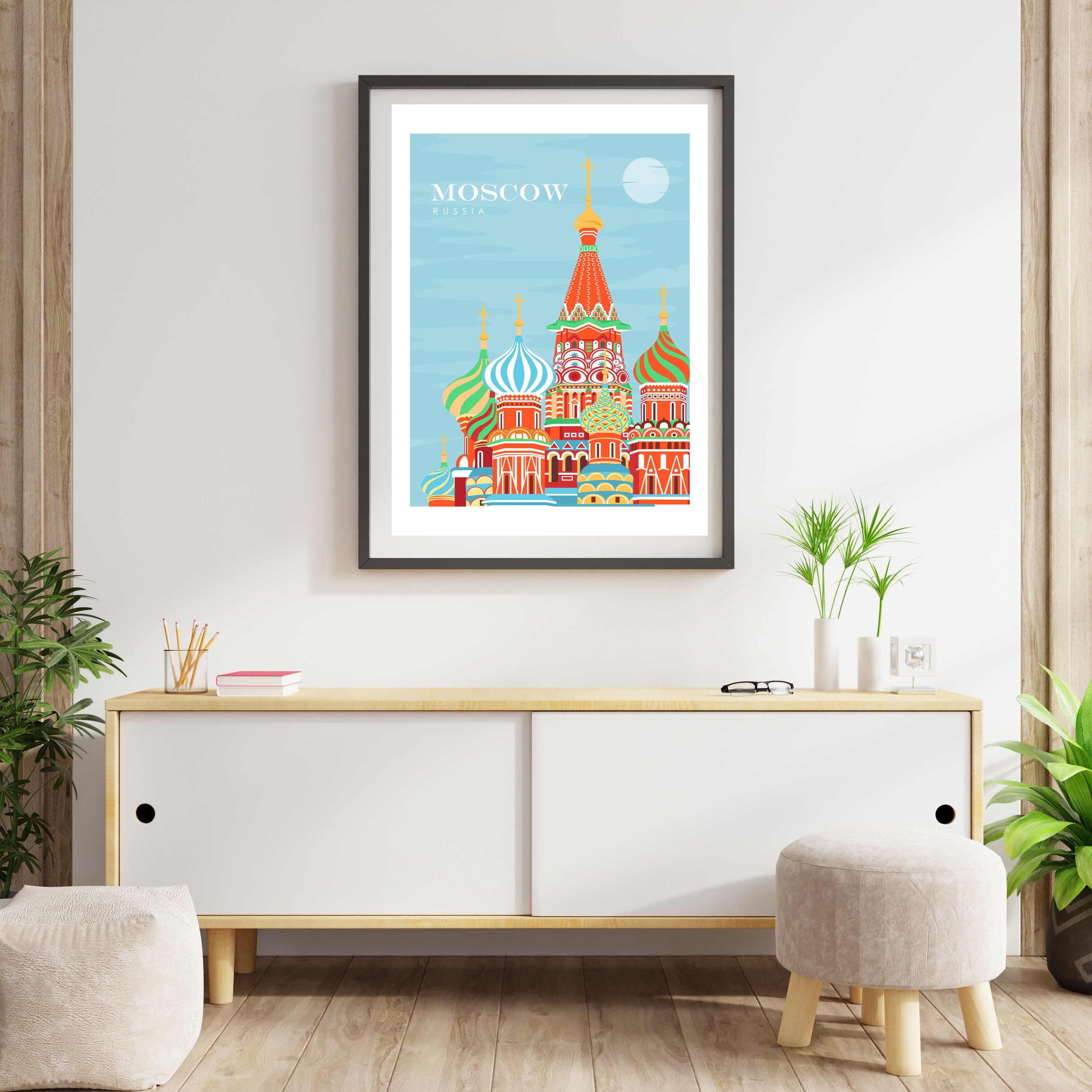 Moscow Travel Poster Russia Travel Poster Moscow Poster | Etsy