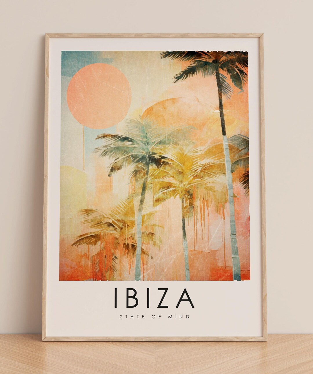 Ibiza Poster, Ibiza Wall Art, Retro Travel Poster, Ibiza Travel Poster, Cool Wall Art, Boho ...