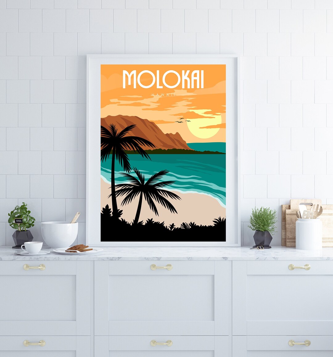 Molokai Hawaii, Hawaii Poster, Hawaii Wall Art, Travel Poster, Retro ...