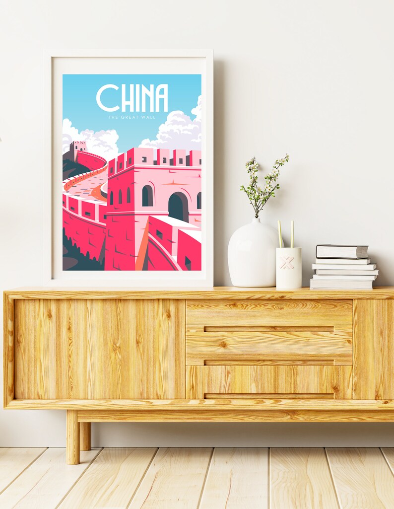 China Poster China Wall Art Great Wall of China Art Travel - Etsy