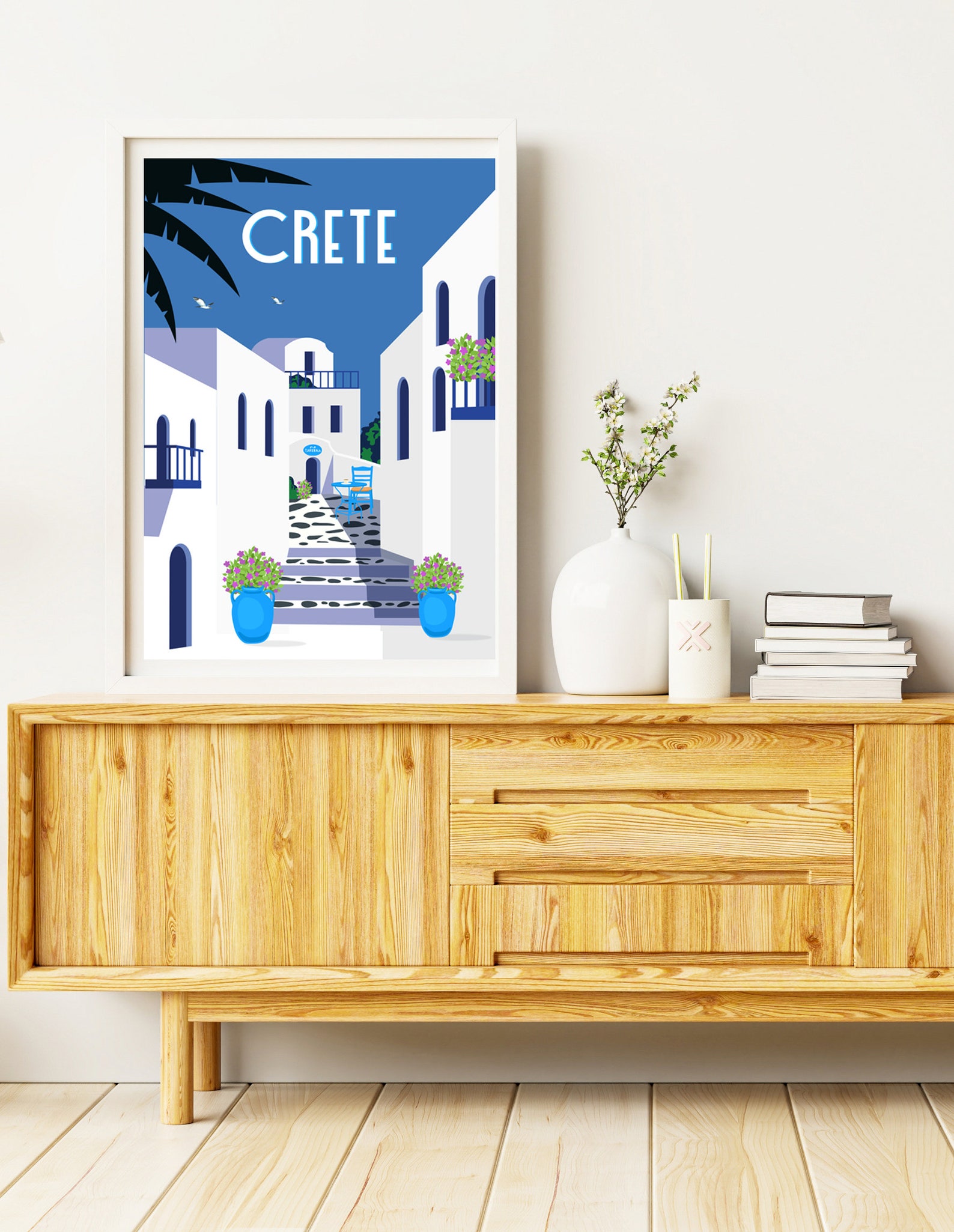 Crete Poster Crete Wall Art Greek Islands Poster Greek - Etsy