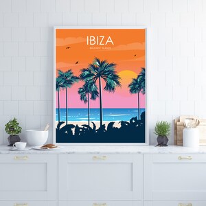 Ibiza Travel Poster, Retro Travel Poster, Travel Poster, Travel Gift, Ibiza Gift, Wedding Gift ...