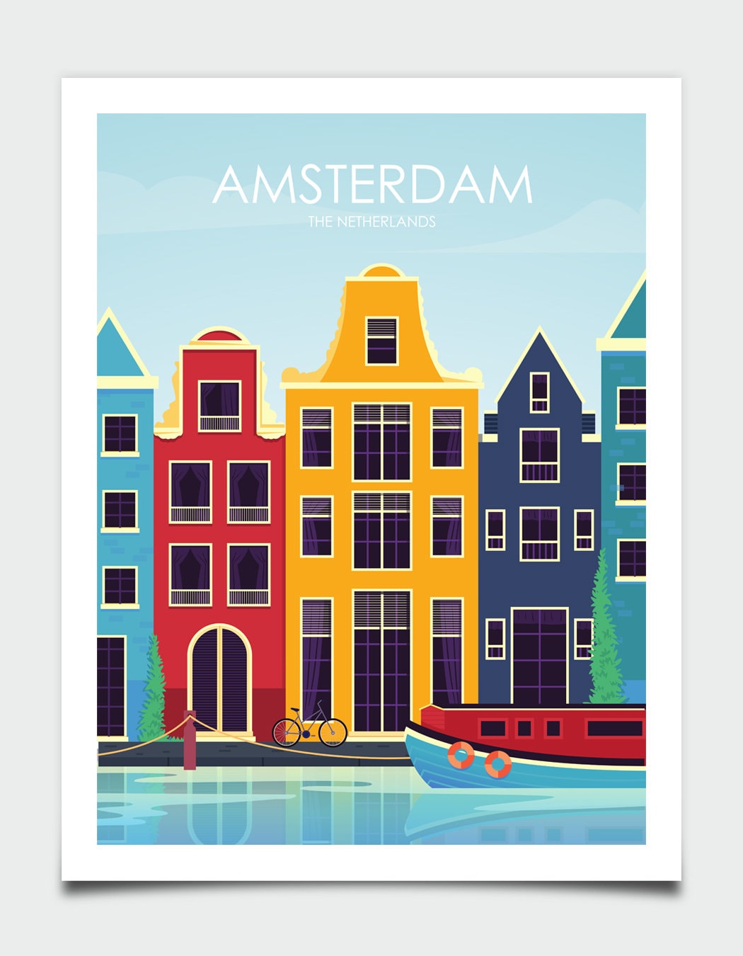 Amsterdam Travel Poster Amsterdam Poster Netherlands Poster | Etsy