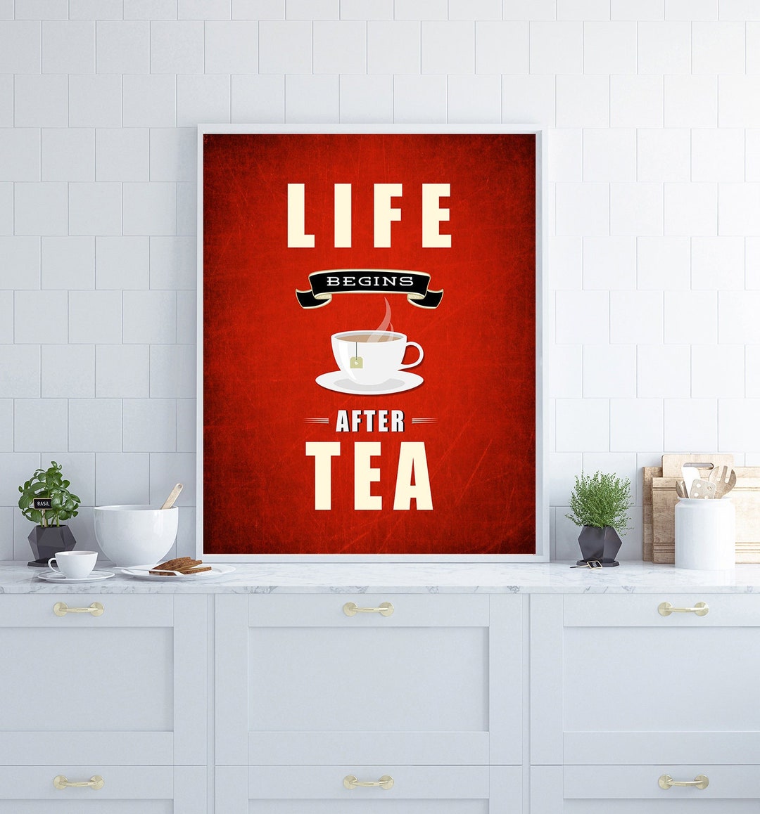 Tea Poster, Kitchen Print, Kitchen Decor, Tea Print, Kitchen Wall Art ...