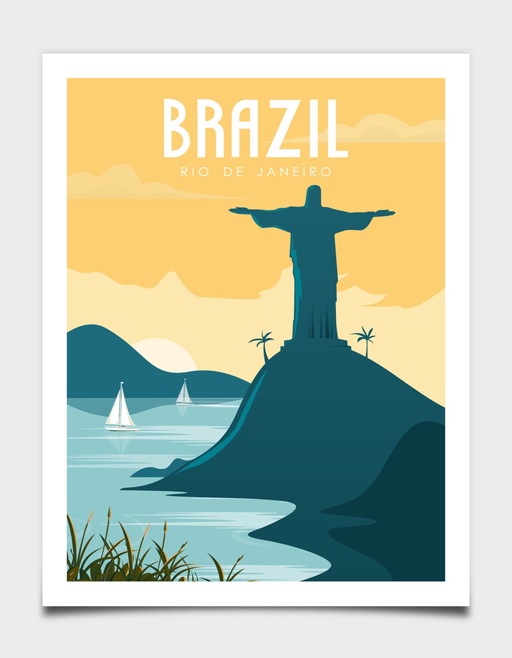 Brazil Travel Poster Brazil Wall Art Rio De Janeiro Poster | Etsy
