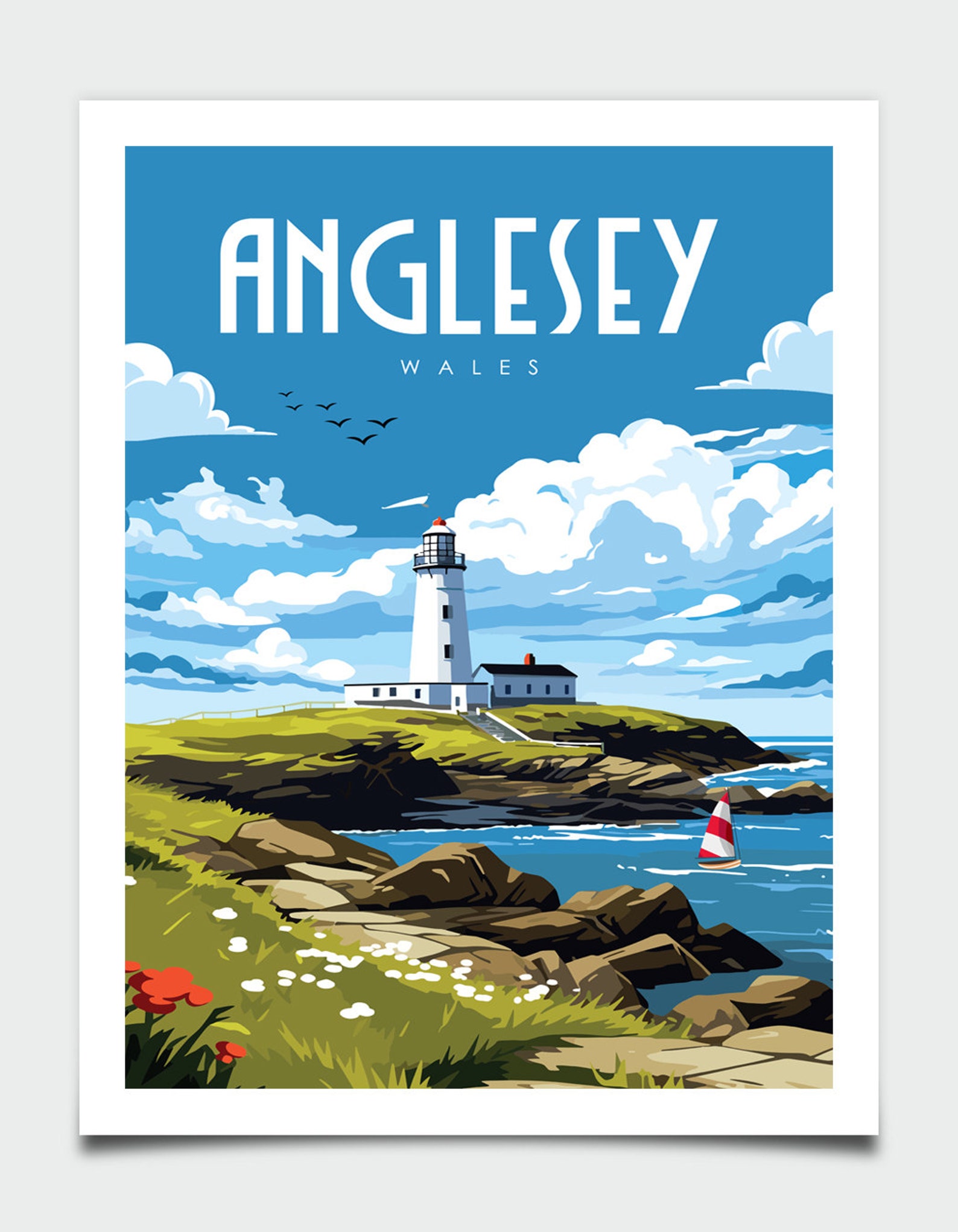 Anglesey Poster, Anglesey Wales, Anglesey Wall Art, Wales Wall Art ...